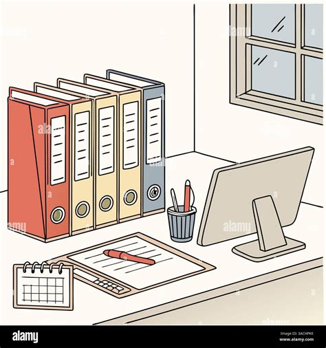 A Drawing Showing Files In Filing Cabinets In An Office Environment Stock Vector Image And Art Alamy
