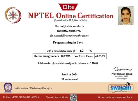 Sushma Acharya On Linkedin Java Programming Nptel Continuouslearning