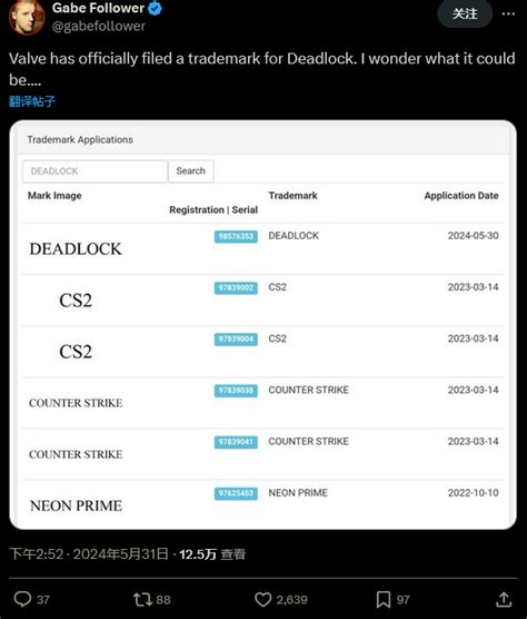 V社新作确认属实 已为《deadlock》申请商标国内游戏资讯 叶子猪资讯中心