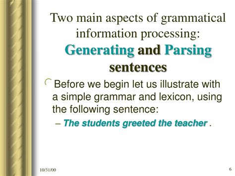 Ppt Formal Grammar In Cognitive Science Generating And Parsing Lecture Overview Powerpoint