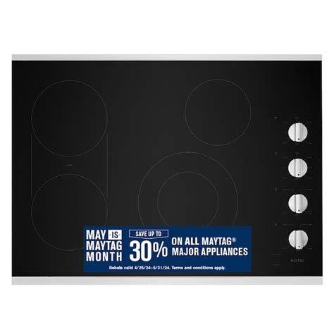 Maytag 30 In 4 Burners Smooth Surface Radiant Stainless Steel