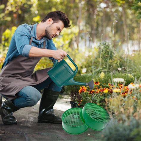 3pcs Set Plastic Garden Sieve Riddle Green For Com Grandado