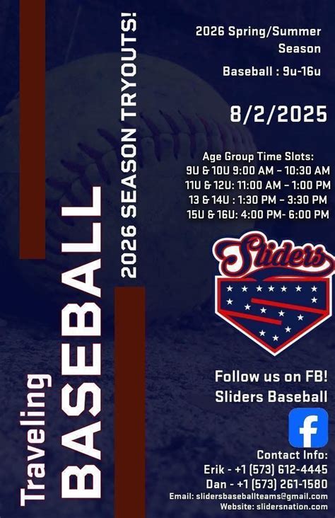 Sliders There Is Still Time To Sign Up 2026 Springsummer Sliders Tryouts Were Building More