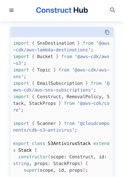 Unwrap Code Snippet Text Issue 746 Cdklabs Construct Hub Webapp