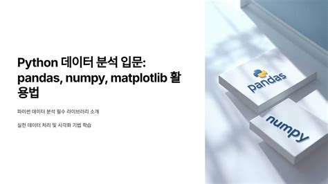 Python 데이터 분석 입문 Pandas Numpy Matplotlib 활용법 Python 정복하기
