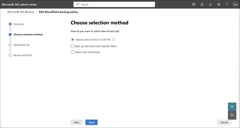 Microsoft 365 백업 백업 정책 만들기 보기 및 편집 Microsoft Learn