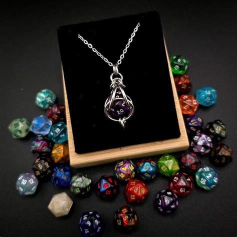 Mini D20 Dice Necklace Etsy
