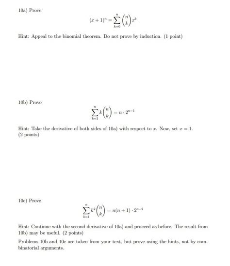 Solved A Prove X N K N Nk Xk Hint Appeal To The Chegg