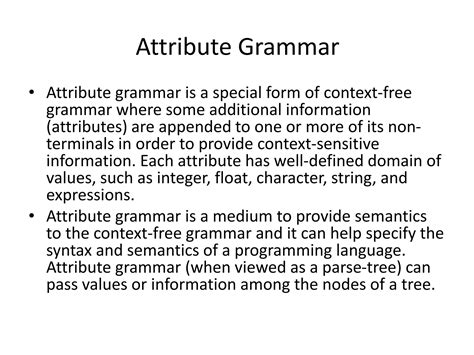 L Attribute In Compiler Design Pptx Programming Languages Computing