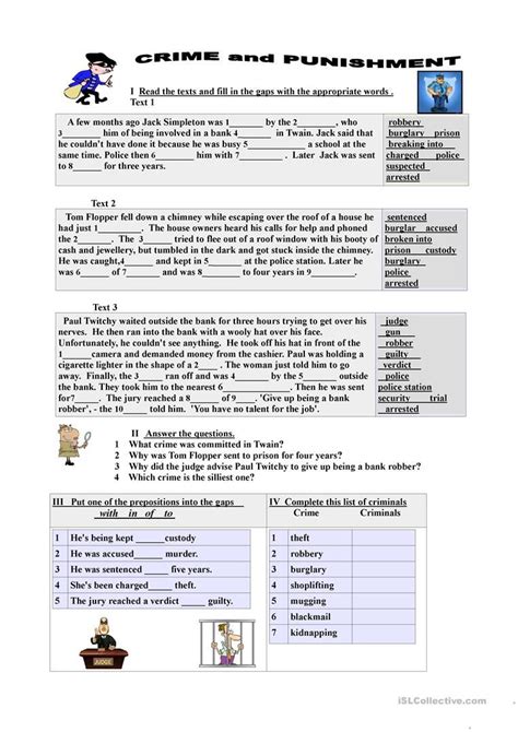 Crime And Punishment English Teaching Materials Learn English Crime