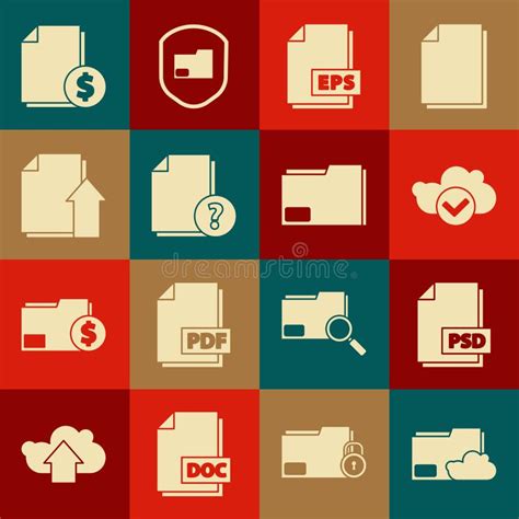 set cloud storage text document folder psd file with check mark eps