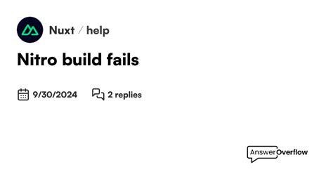 Nitro Build Fails Nuxt