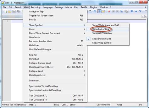 Show End Of Line In Notepad Character Words Note Pad Line