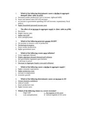Econ Practice Test For Final Exam 1 D Which Of The Following