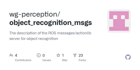 GitHub Wg Perception Object Recognition Msgs The Description Of The ROS Messages Actionlib