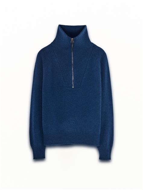Cashmere Zip Up Collar Unisex Knitwear Tricot