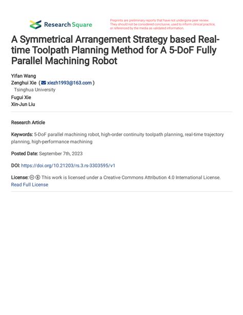 pdf a symmetrical arrangement strategy based real time toolpath