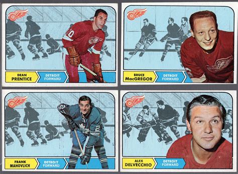 Lot Detail 1968 69 Topps Hockey 4 Diff Detroit Red Wings
