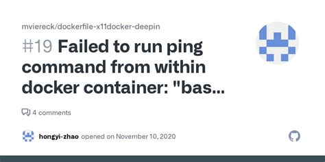 Failed To Run Ping Command From Within Docker Container Bash Usr