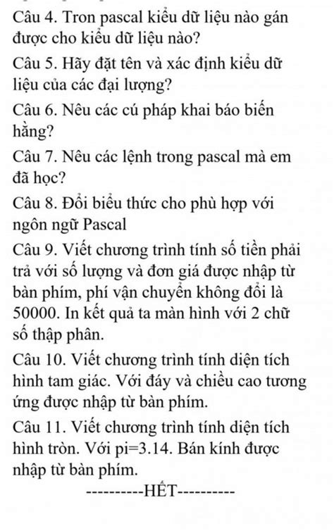 Tron pascal kiểu dữ liệu nào gán được cho kiểu dữ liệu nào Giúp em