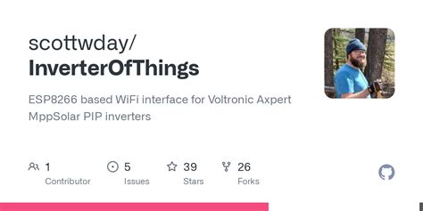 GitHub Scottwday InverterOfThings ESP8266 Based WiFi Interface For Voltronic Axpert MppSolar