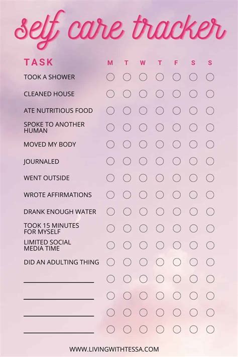 Printable Daily Self Care Checklist