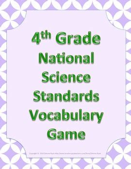 4th Fourth Grade NGSS Next Generation Science Standards Vocabulary Game