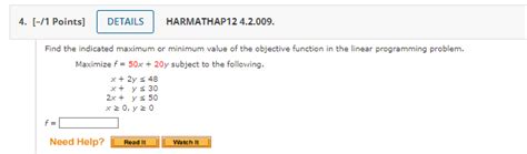 Solved Points Harmathap12 42009find The Indicated Maximum