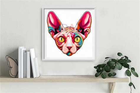 Pink Sphynx Cat Art Download Artwork