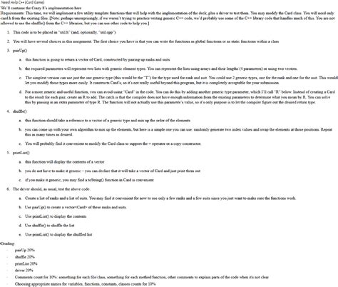 Solved Need Help Ccard Game Well Continue The Crazy 8s