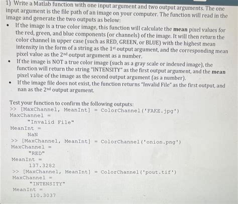solved 1 write a matlab function with one input argument