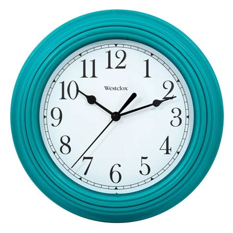 Westclox 9 Inch Teal Round Simplicity Analog Qa Wall Clock