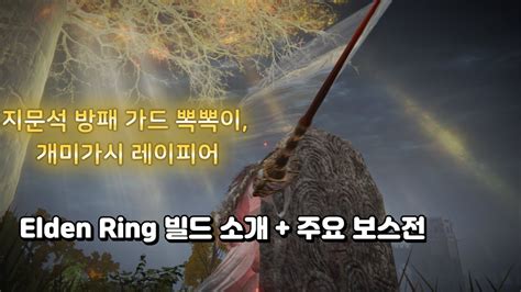 엘든링 빌드 주요 보스 가드 뽁뽁이 개미가시 레이피어 암석검 피 변질 지문석 방패 Youtube