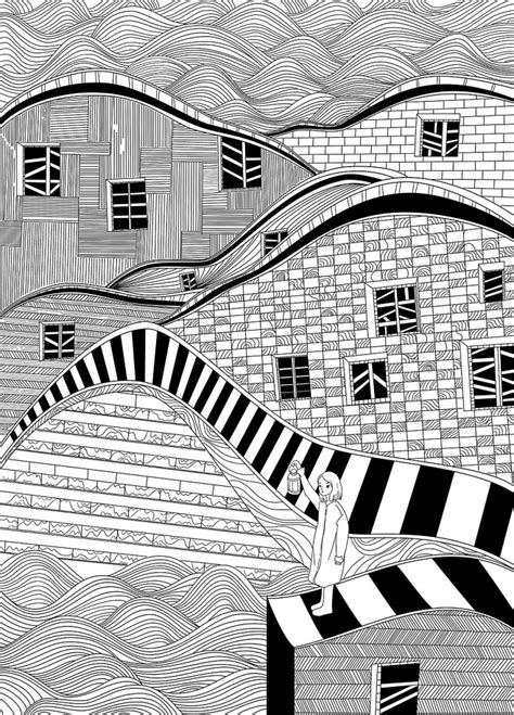 黑白画装饰画 云艾