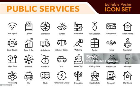 개요 공공 서비스 아이콘 집합입니다 미니멀리스트 얇은 선형 웹 아이콘 세트입니다 공용 유틸리티와 관련된 선 아이콘입니다 가스 전기 물 난방 개념에 대한 스톡 벡터 아트 및