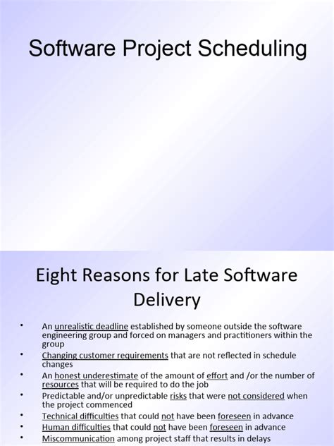 Software Project Scheduling Pdf Business Computers