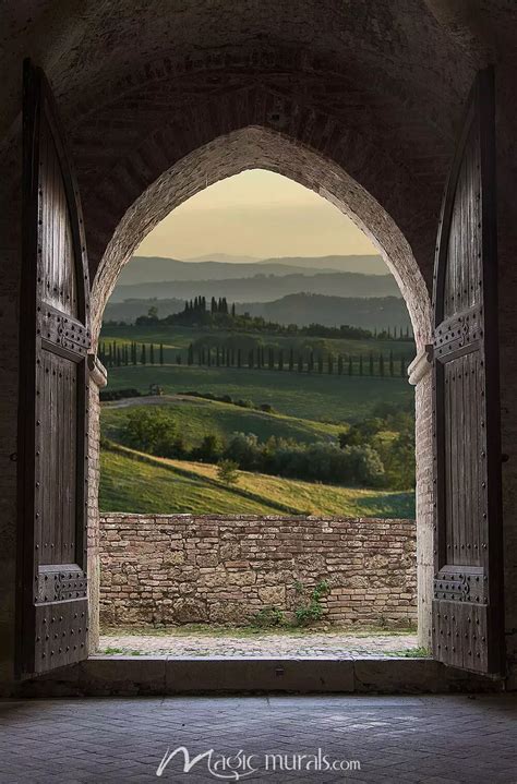 Tuscan Arch View Wallpaper Wall Mural By Magic Murals