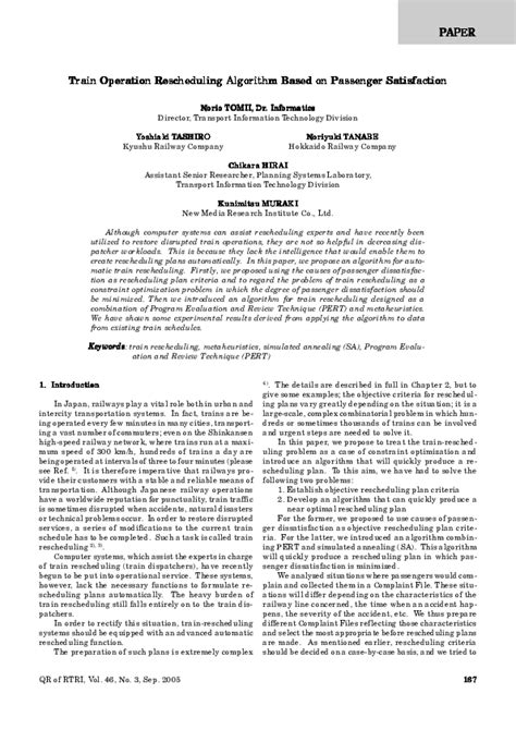 Pdf Train Operation Rescheduling Algorithm Based On Passenger