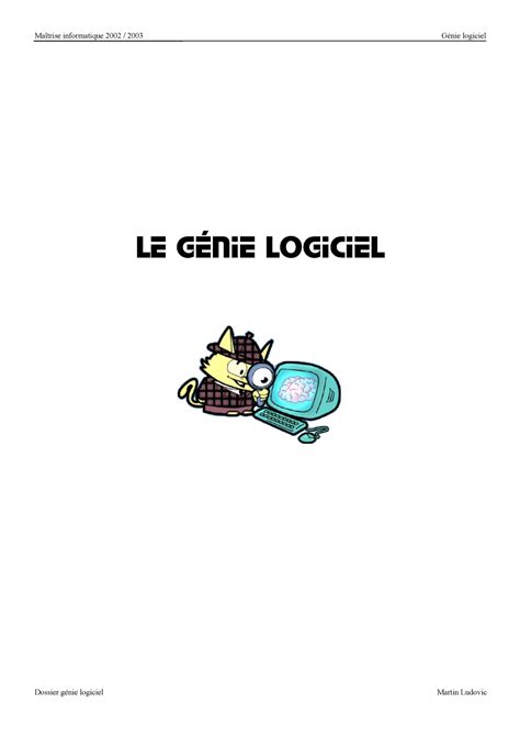 Génie Logiciel Maîtrise Informatique 2002 2003 Génie Logiciel Le