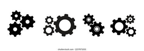 Gear Icon Set Gear Settings Symbol Stock Vector Royalty Free 2493629327 Shutterstock