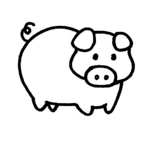 猪的简笔画 猪的简笔画简单又好看 简笔画大全 儿童简笔画图片大全