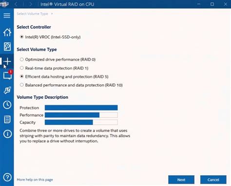 intel® virtual raid on cpu intel® vroc criação de volume raid