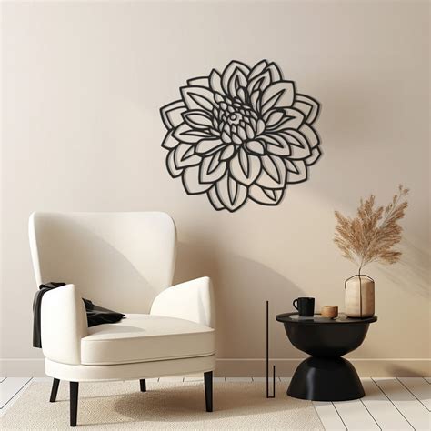 Lotus Flower Metal Wall Art Handmade Botanical Decor For Home Or