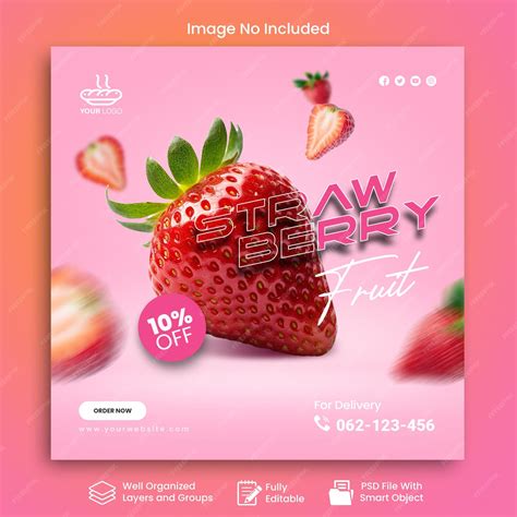 Premium Psd Free Psd Strawberry Feed Ig Template