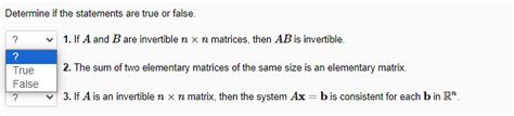 Solved Determine If The Statements Are True Or False If Chegg