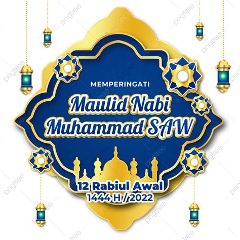 Ucapã Maulid Nabi Muhammad 2022 Tahun 1444 H PNG Maulid Nabi 2022