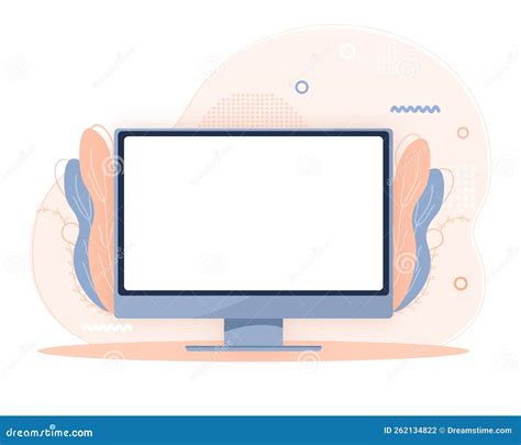 Mock Up Desktop Computer Screen Device Mockup Monitor Creative Concept Idea Stock Vector