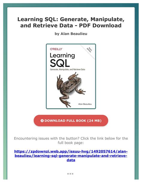 Pdf Ebook Learning Sql Generate Manipulate And Retrieve Data By Alan