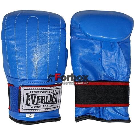 Снарядные перчатки Everlast натуральная кожа (VL-01012, синие) купить в ...