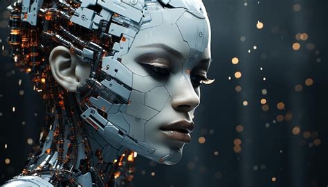 Premium Ai Image Futuristic Technology Robot Science Cyborg Portrait